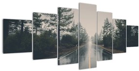Obraz silnice v dešti (210x100 cm)