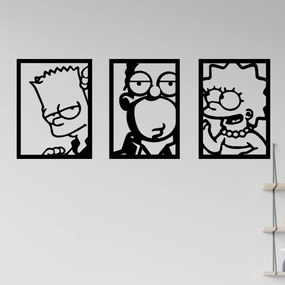 Živá Zeď Samolepka na zeď Bart Homer Lisa Simpsonovi Barva: černá