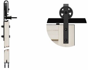 4iQ Posuvný nástěnný systém IZYDA 850-1050mm, černý mat pro dveře série LOFT