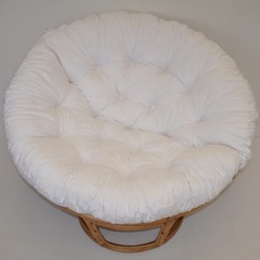 Ratanový papasan 110 cm  medový bílý polstr