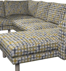 Potah na pohovku IKEA Norsborg rohová, 5-místná se šezlongem barva modrá látka pletený vzor, vzorované