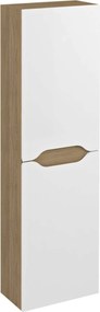 Sapho Wave - Vysoká skříňka 40x140x20 cm, 2x dvířka, P/L, bílá/dub cuneo WA250-3025