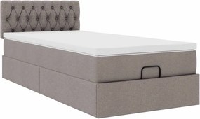 Osmanský rám postele s matrací taupe 80x200cm textil 3311501