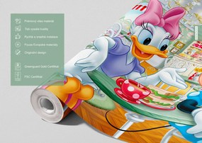 Dětská vliesová fototapeta na zed' Snídaně s Minnie a Daisy, Disney | 202 x 90 cm | DFTDNH 5344