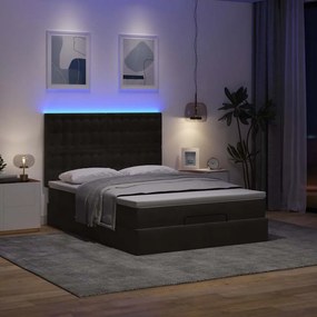 Osmanský rám postele s matracemi černá 140x190cm samet 3314464