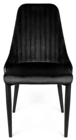 Židle LOUIS sametová černá ALL 947838