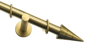 Záclonová tyč Kužel d. 160cm zlatá - souprava - kov