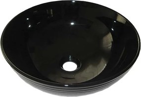 UPTrend Kruhové keramické umyvadlo na desku CLEO BLACK UP4004-2-B18, černá lesk