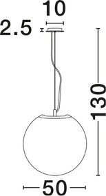 Bílé skleněné závěsné svítidlo ø 50 cm Nevoso – Nova Luce