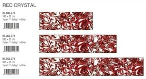 DIMEX | Fototapeta do kuchyně Červený krystal KI-260-071 | 260 x 60 cm | červená, bílá
