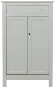 Světle šedá vysoká uzamykatelné komoda z borovicového dřeva 93x150 cm Eva – WOOOD