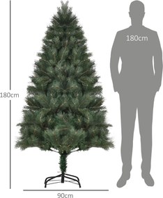 HOMCOM Umělý vánoční stromek 180cm, 375 špiček