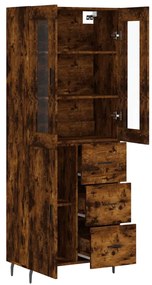 Skříň highboard kouřový dub 69,5 x 34 x 180 cm kompozitní dřevo - Default Title