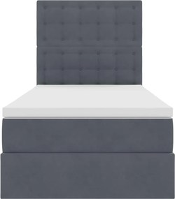 Postel s úložným prostorem a matrací Tmavě šedá 90 x 200 cm 3372124