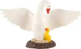 ZOOTED Figurka Husa domácí s mládětem / Plast / 12 cm / od 3 let