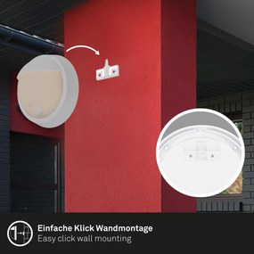 BRI 3784016 Puni LED venkovní nástěnné svítidlo, nabíjecí, 3 krokový dotykový stmívač, časovač, bílé - BRILONER