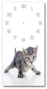 Wallmuralia Moderní hodiny nástěnné Malá kočka 30x60 cm