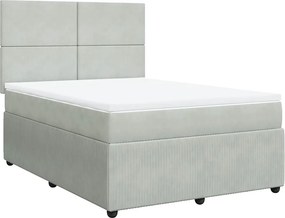 Box spring postel s matrací světle šedá 140x190 cm samet 3294628
