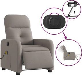 Elektrické masážní polohovací křeslo taupe textil 3206793