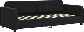 Válenda s přistýlkou a zásuvkami černá 80 x 200 cm samet 3196974