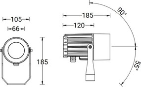 LGM OD-50001-W-30-01 Reflektorové svítidlo ODESSA 1 LED 21W 3000K 1668lm IP65 černá RAL9011 (LGM OD-50001-W-W30-01) - LIGMAN
