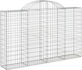Klenuté gabionové koše 2 ks 200x30x120/140cm pozinkované železo 3146131