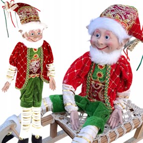 Figurka Elf Vánoční trpaslík velká 53 cm látková Mikuláš dárek