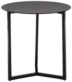 OnaDnes -20% Černý skleněný kulatý odkládací stolek Kave Home Raeam 50 cm