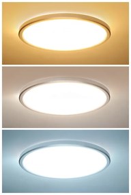 Solight LED osvětlení Acate s ochranou proti vlhkosti, IP54, 24W, 2160lm, 3CCT, 30cm, stříbrná