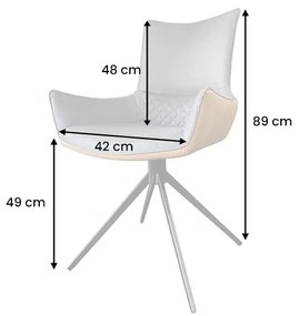 Designová otočná židle Wendell šedá / hnědá