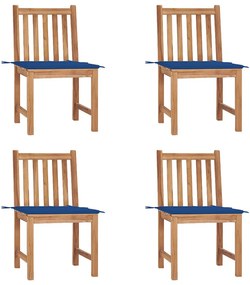 Zahradní židle 4 ks s poduškami masivní teak 3073098