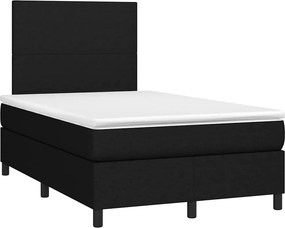 Box spring postel s matrací a LED černá 120x190 cm textil 3270185