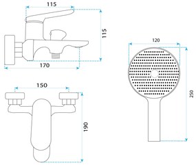 Vanová baterie REA MARCO černá mat