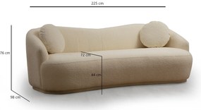 Hanah Home Třímístná pohovka ANCONA krémová 569HLN1135