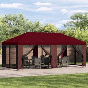 Zahradní altán se stěnami 6 x 3 m Vínová Polyester a ocel 3376029