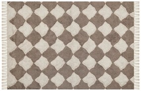 Bavlněný koberec 160 x 230 cm hnědý/ béžový SINOP Beliani