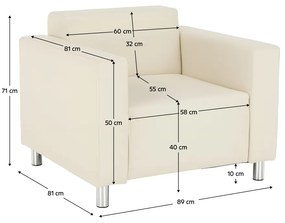 Kondela Křeslo, ekokůže béžová, HOMKER