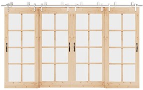 Sada příslušenství pro posuvné dveře 366 cm nerez ocel stříbrná