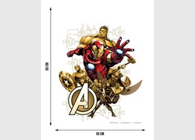 Dětská samolepka na zeď Marvel Avengers Zlatá Edice, Disney | 65 x 85 cm | DDK1718