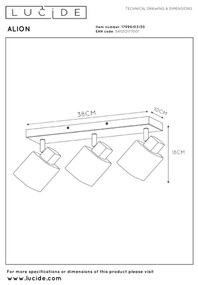 Lucide 17999/03/30 - Bodové svítidlo ALION 3xE14/25W/230V