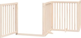 Zábrana pro psy s dvířky skládací 6 panelů 480 cm topol 3155669