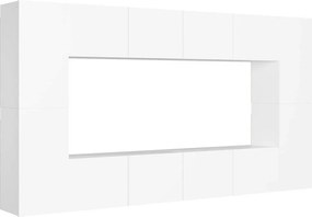 8dílný set TV skříněk bílý kompozitní dřevo 3078669