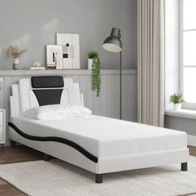 Rám postele Viana bez matrace bílý a černý 100 x 200 cm umělá kůže 3208081