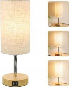 Elegantní Led Stolní Lampa E27 Dotyková 3-ÚROVŇOVÁ 2 Nabíjecí Porty