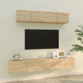 4dílný set TV skříněk dub sonoma kompozitní dřevo 3114528