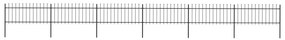 Zahradní plot s hroty ocelový 10,2 x 0,8 m černý,  277607