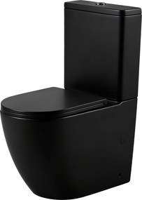 Erga Siena, WC kombi mísa 620x365x820 mm, Rimless + funkce bidetu + toaletní sedátko, černá matná, ERG-V03-SIENA-RIM-BID-BK
