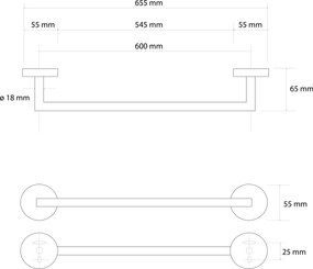 Sapho, X-ROUND GOLD držák ručníků, zlatá, XR404GB