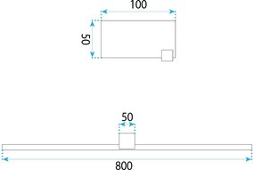 Toolight Rea, Koupelnové nástěnné LED svítidlo SWE045-1W 80 cm GOLD, OSW-20145