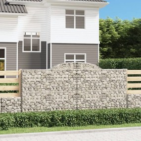 Klenuté gabionové koše 2 ks 300x50x140/160cm pozinkované železo 3146737